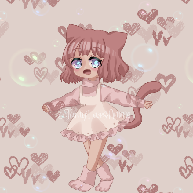 Pink hair cat chibi - ibisPaint