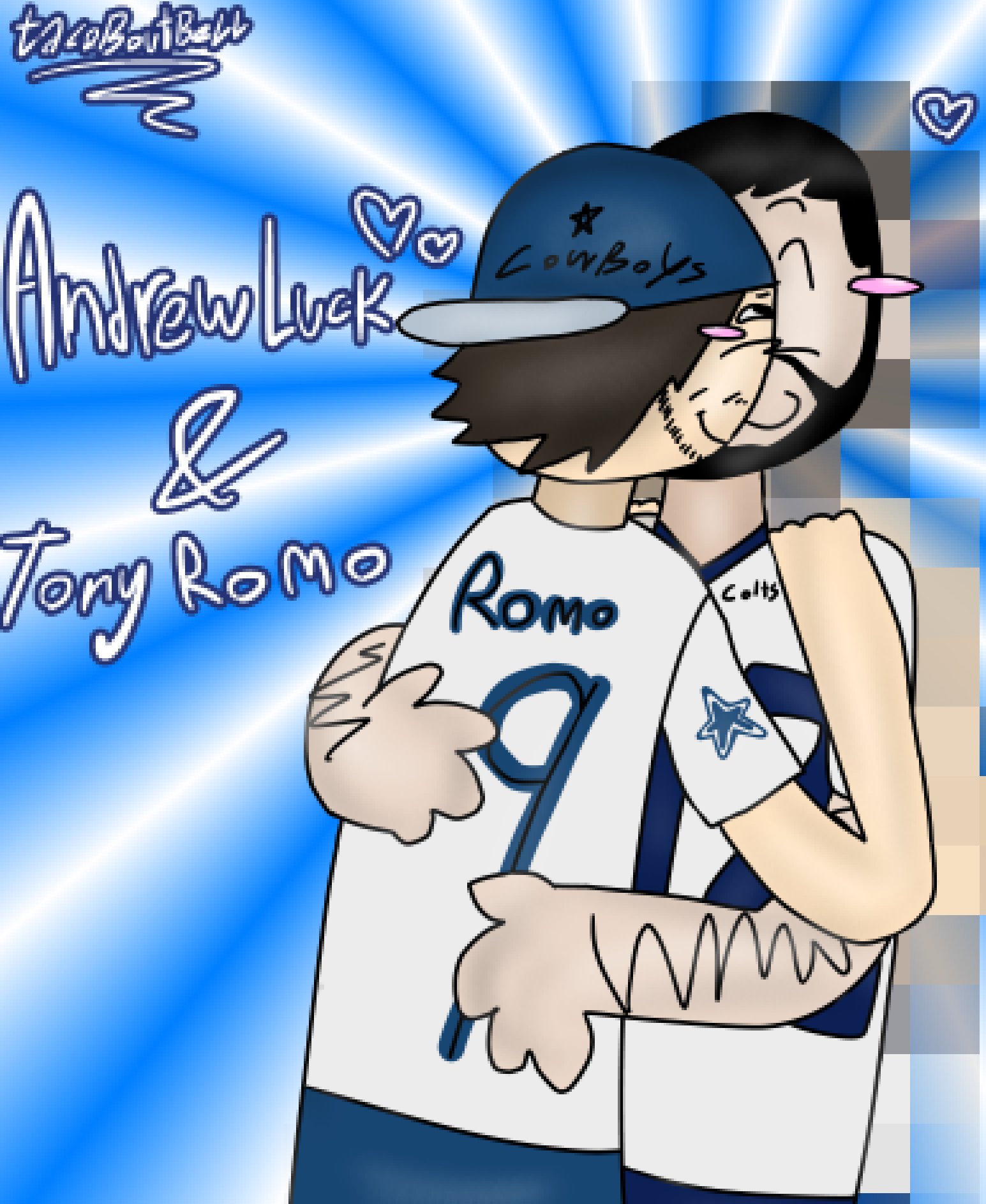 Andrew Luck and Tony Romo hugging! - ibisPaint