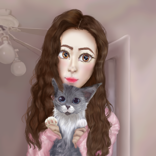 Girl and kitty - ibisPaint