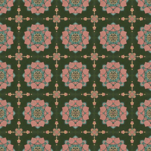 Traditional pattern, lotus - ibisPaint