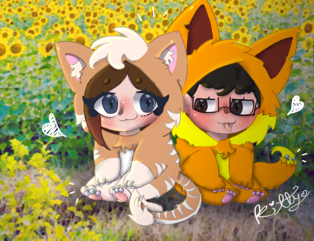 Kelly n sack in furry onesies - ibisPaint