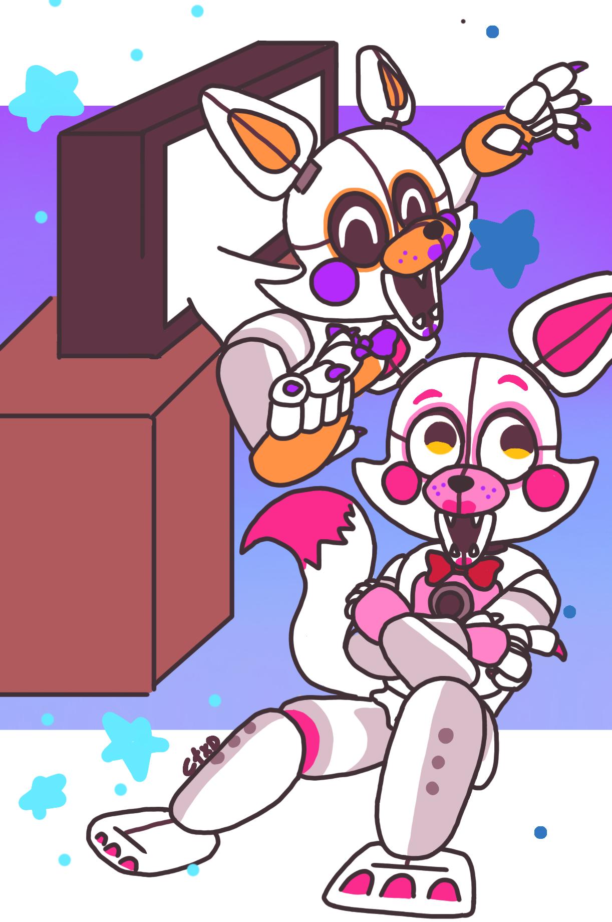 lolbit y funtime foxy - ibisPaint