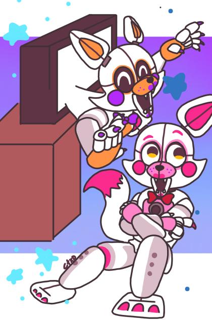 lolbit y funtime foxy - ibisPaint