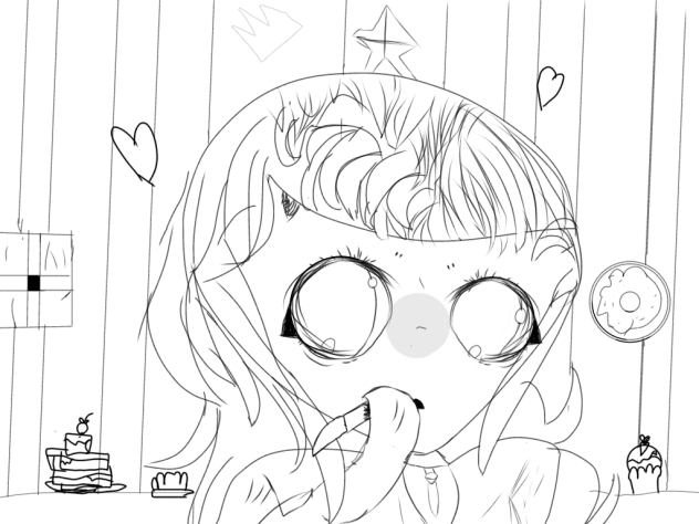 Mia's bakery ( black & white ) - ibisPaint