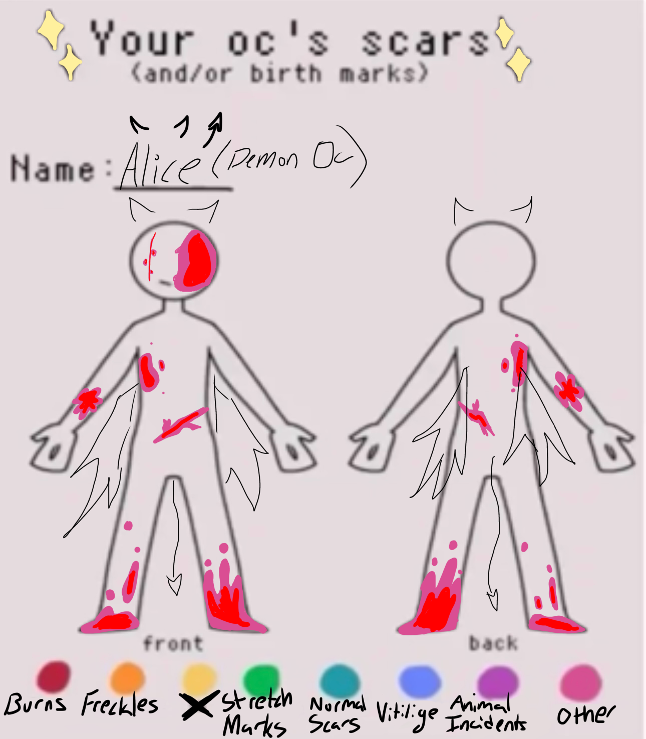 My demon oc scars - ibisPaint