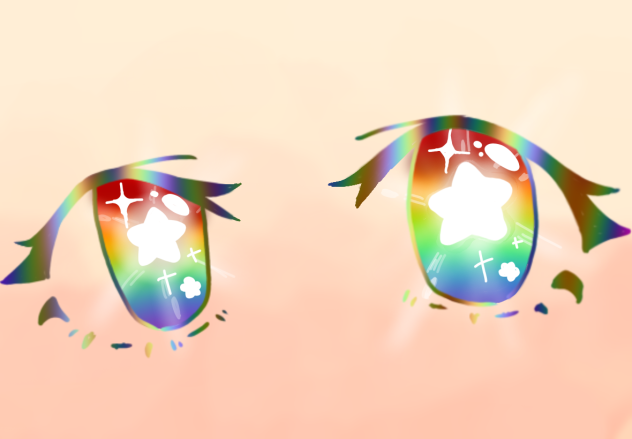 Rainbow kawaii eyess - ibisPaint