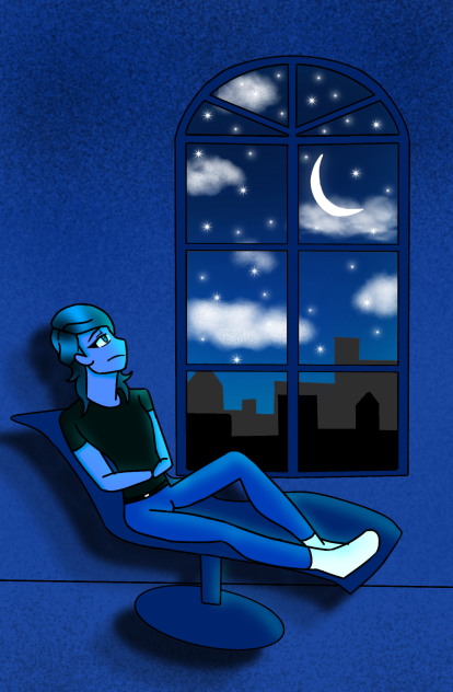 Girl looking out the window - ibisPaint