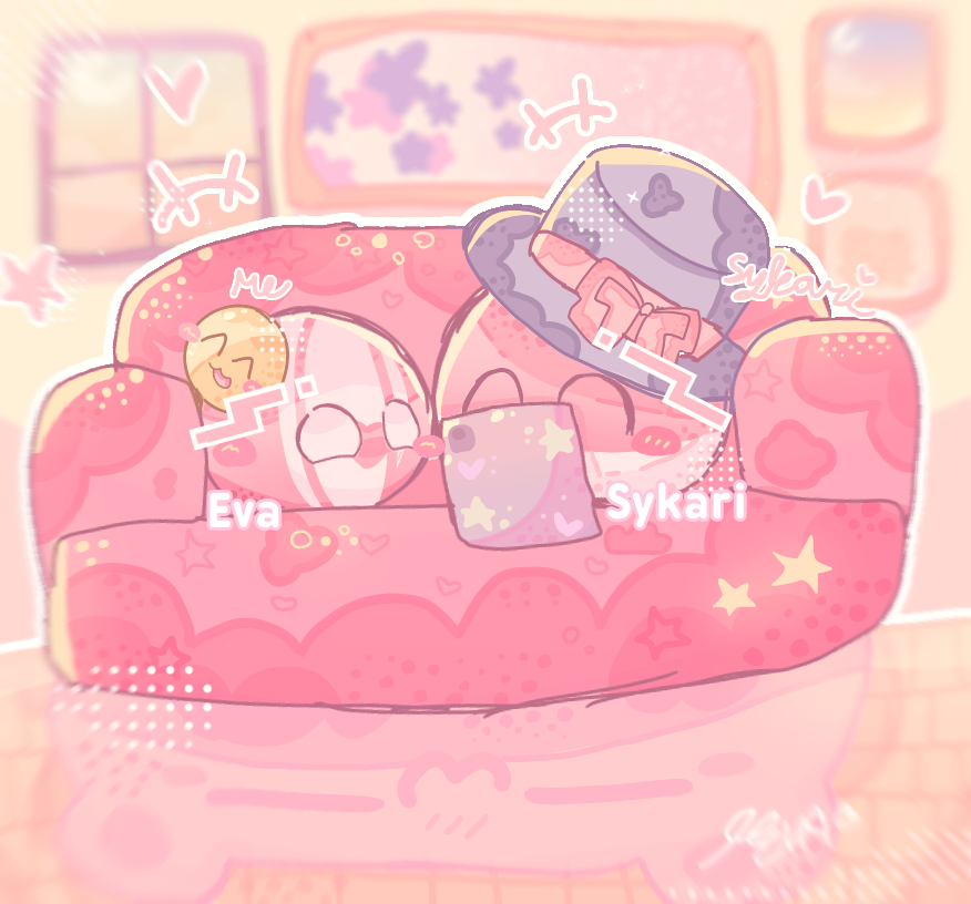 Sykari and me sitting on the couch🇨🇦 - ibisPaint