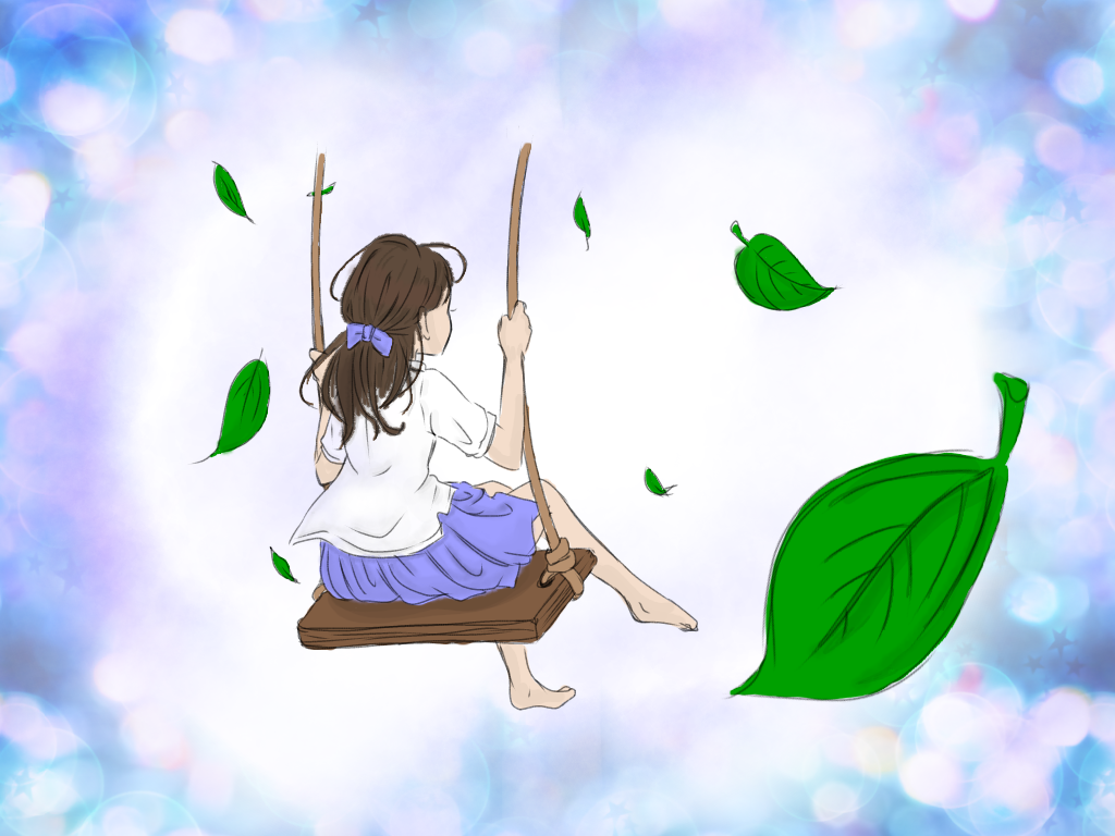 Girl on swing - ibisPaint