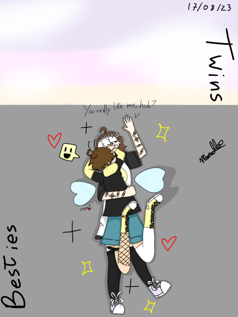Hug drawing with @Mini Bee. NOT COLLAB - ibisPaint
