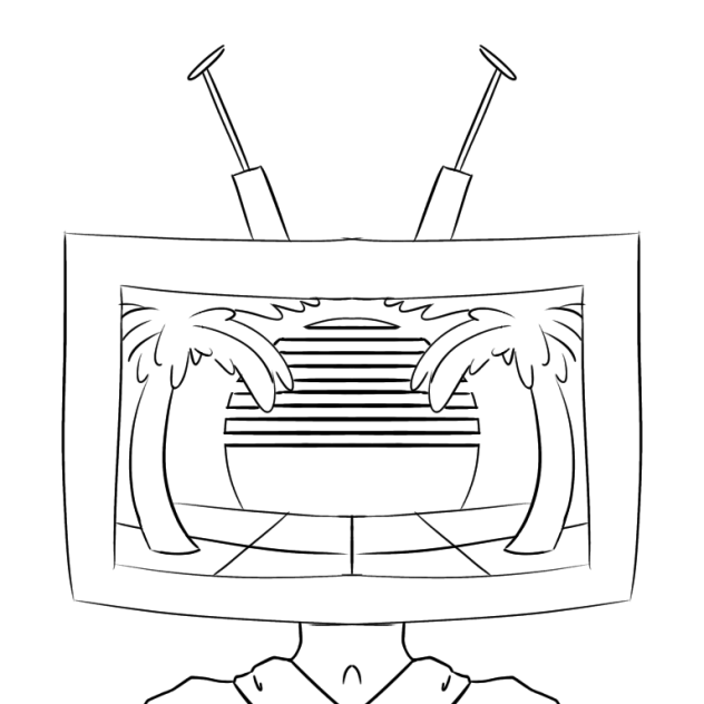 Synthwave TV-Head (free to color) - ibisPaint