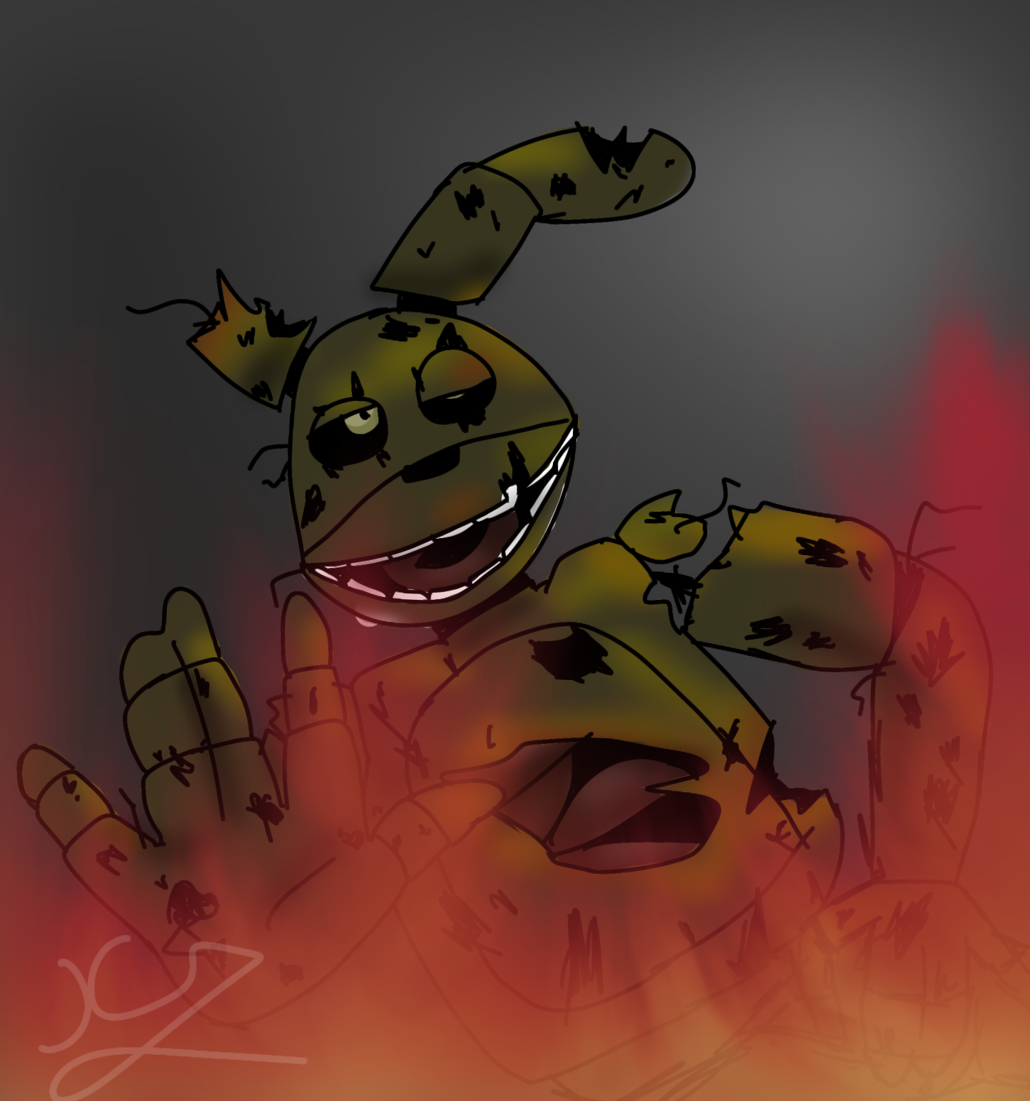 Springtrap on fire - ibisPaint