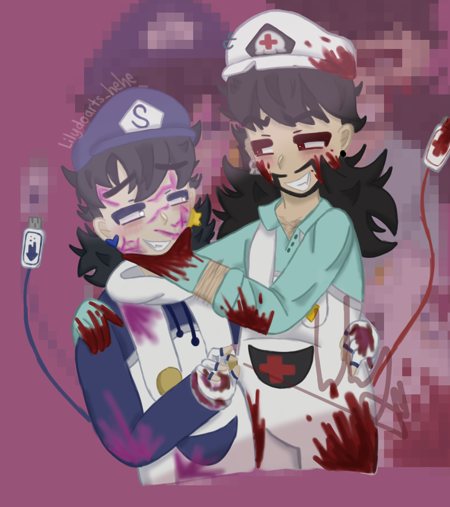 THE INSANE COUPLE💜💙💉 (TW BLOOD) - ibisPaint