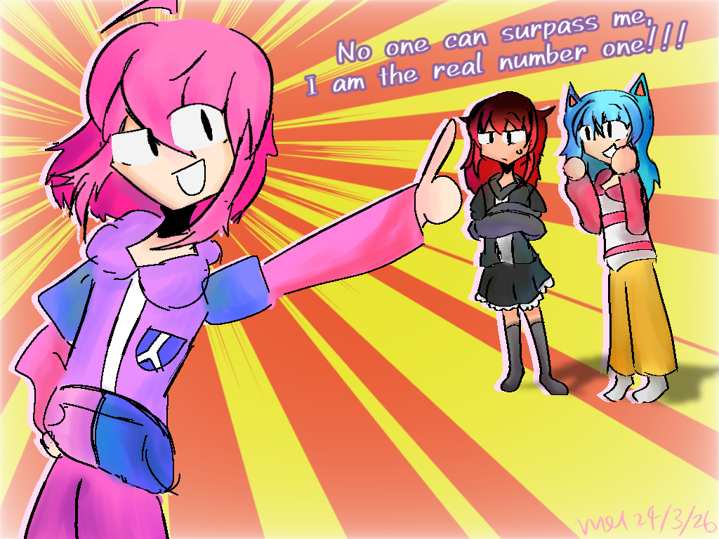 Monxi wanna be number one! (Redraw) - ibisPaint