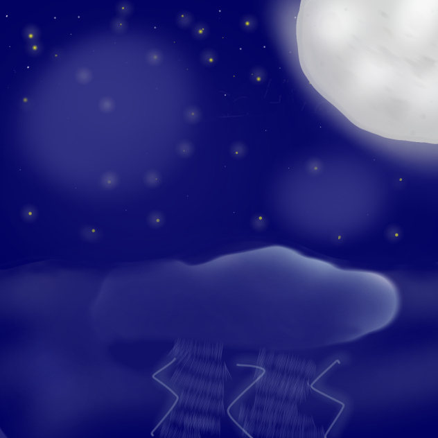 Rain at night 🌙 - ibisPaint