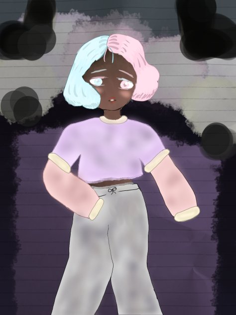 Pastel girl in a dark gloomy world - ibisPaint