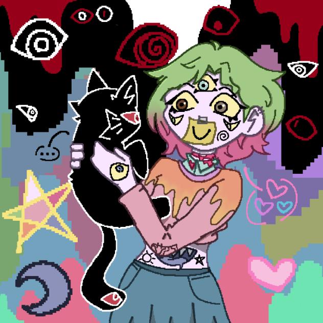 Girl + Cat - ibisPaint
