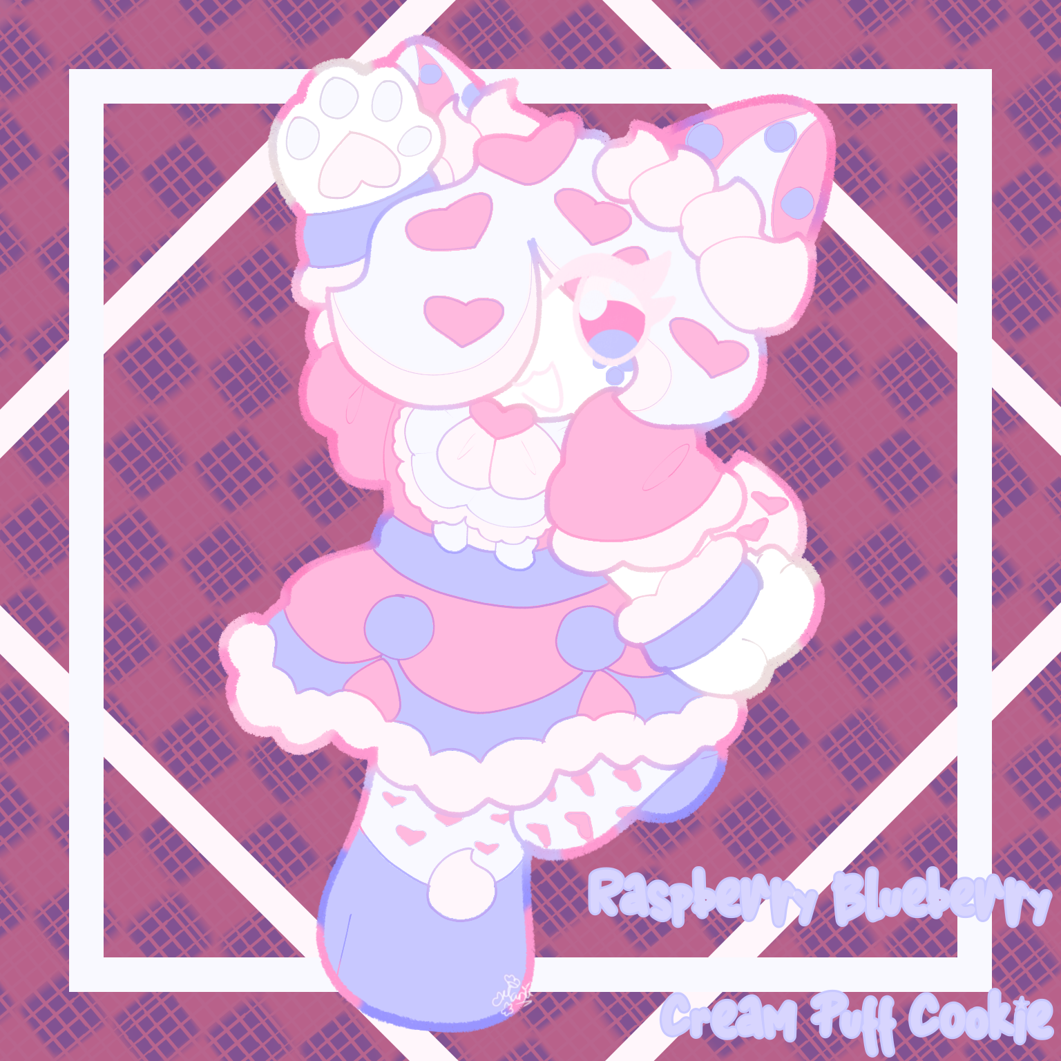 ~rasp-blueberry cream puff cookie~ - ibisPaint