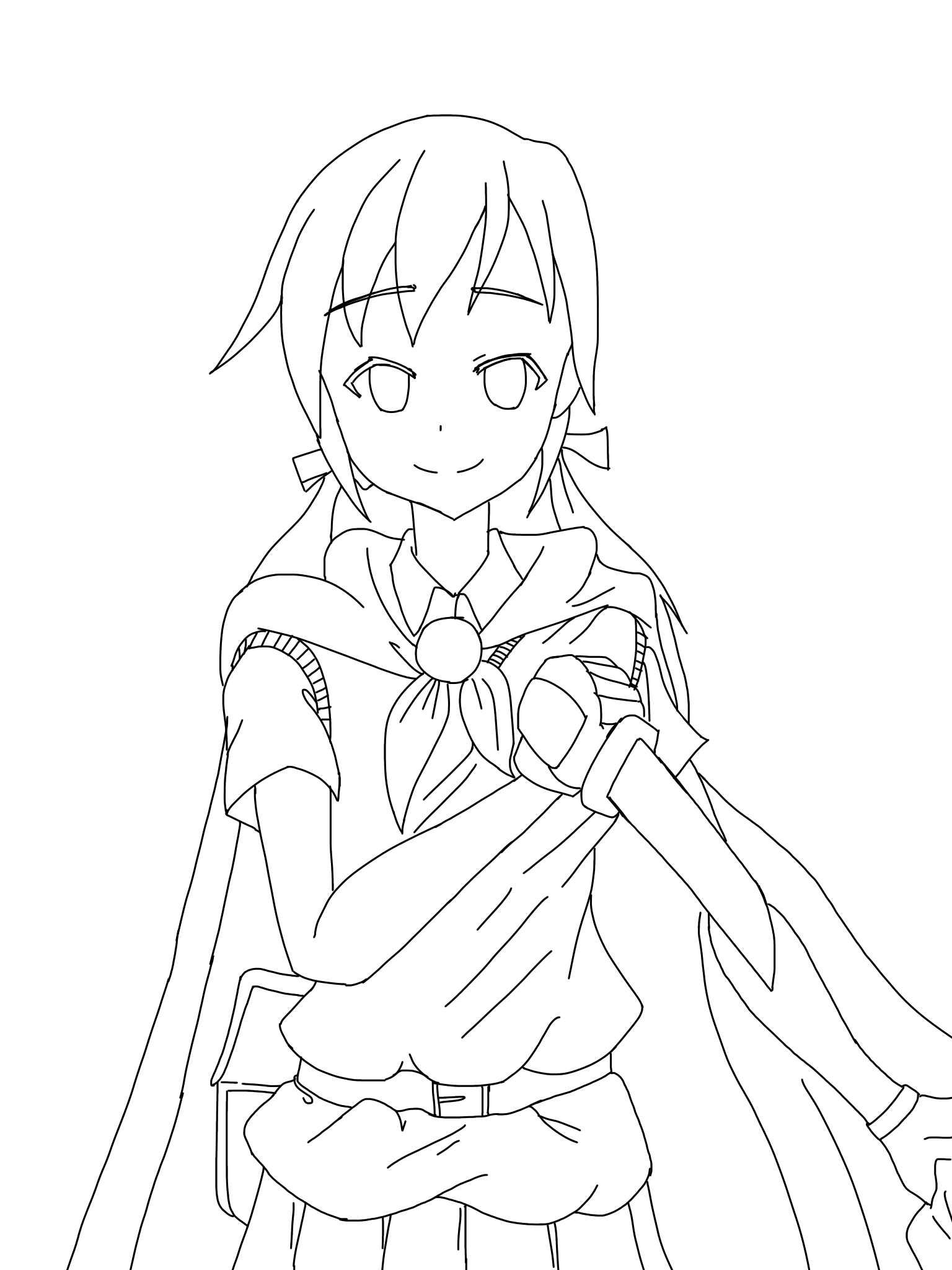 Anime Outline Drawing - ibisPaint