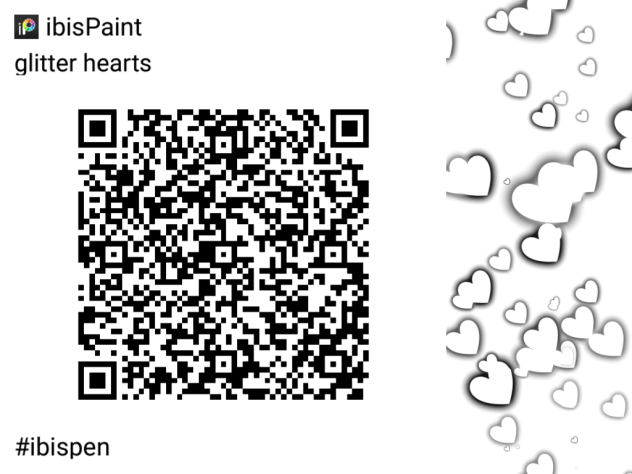 glitter hearts pen - ibisPaint