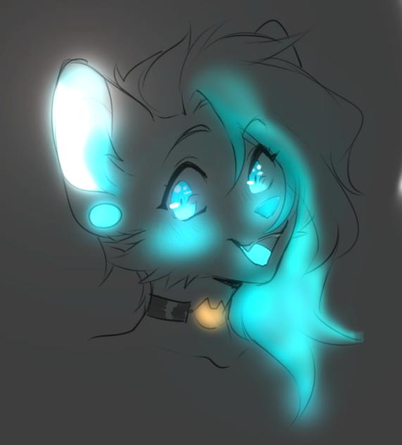 cyan cat neon two - ibisPaint