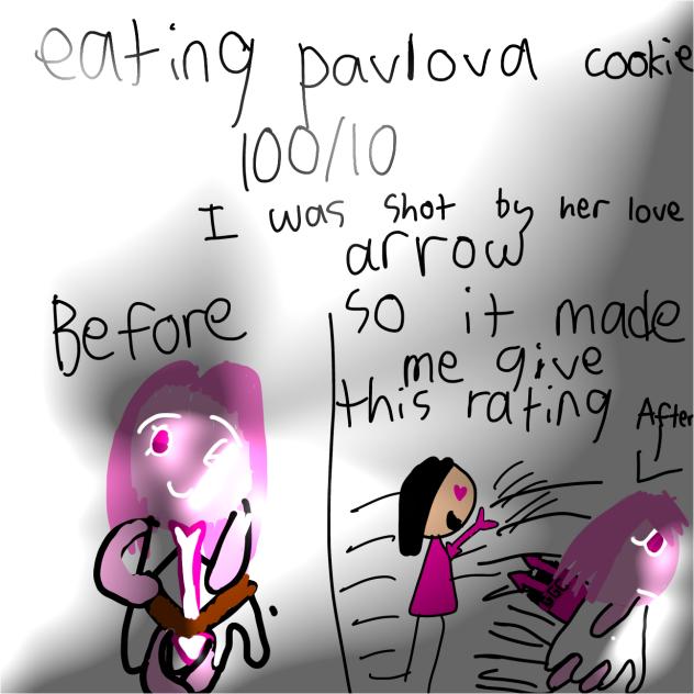 eating pavlova cookie - ibisPaint
