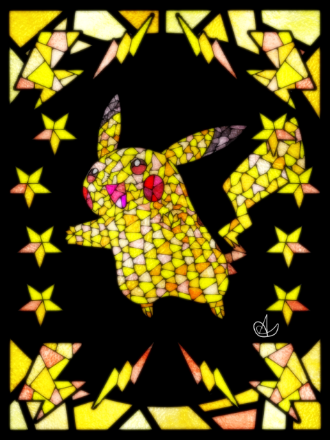 Pikachu ピカチュウ (Stained Glass Version) - ibisPaint