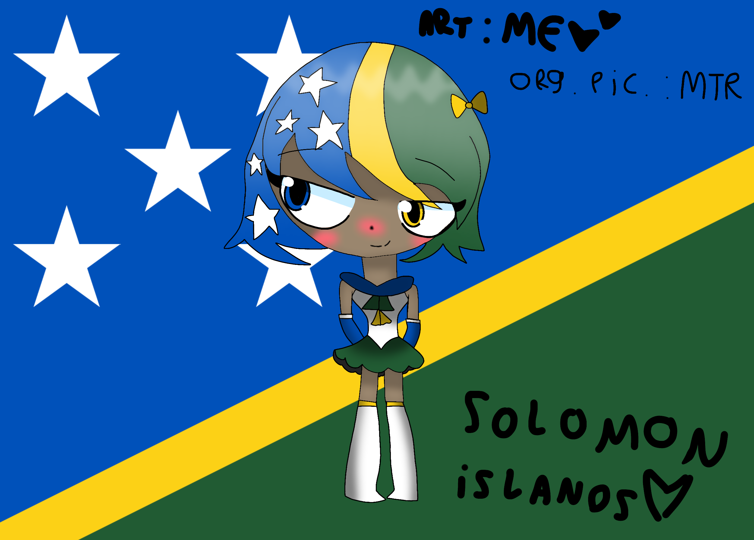 Solomon Islands as human in my style 💕🇸🇧 - ibisPaint