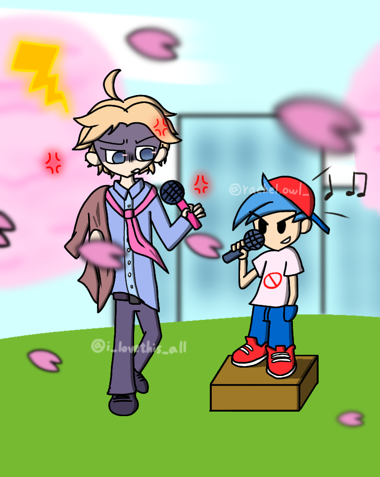 fnf senpai vs bf - ibisPaint