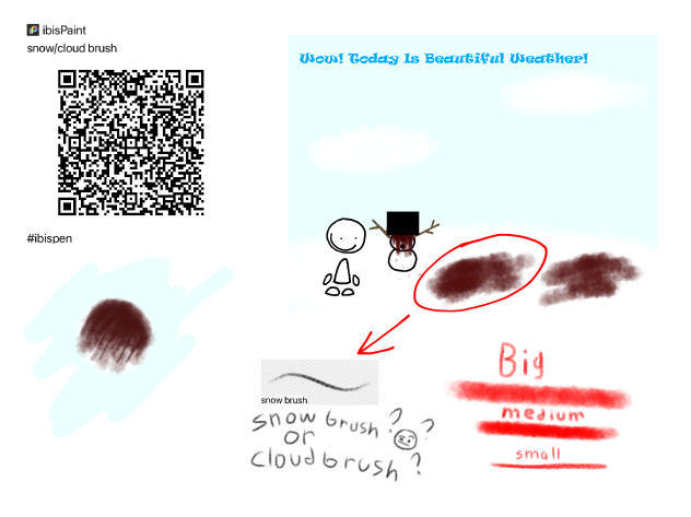 snow or cloud brush qr code - ibisPaint
