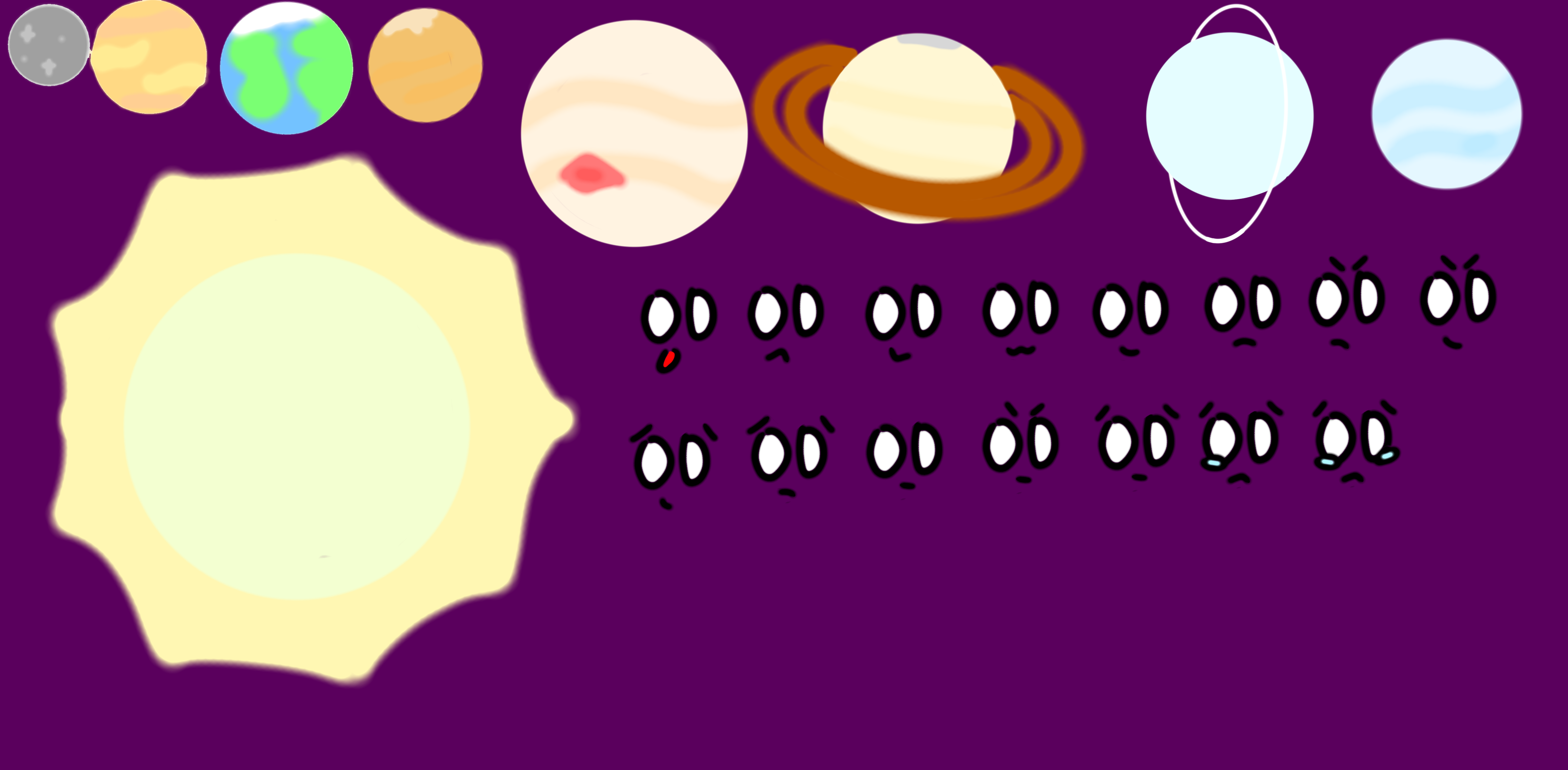 some free simplified planet assets+faces - ibisPaint