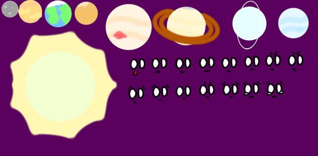 some free simplified planet assets+faces - ibisPaint