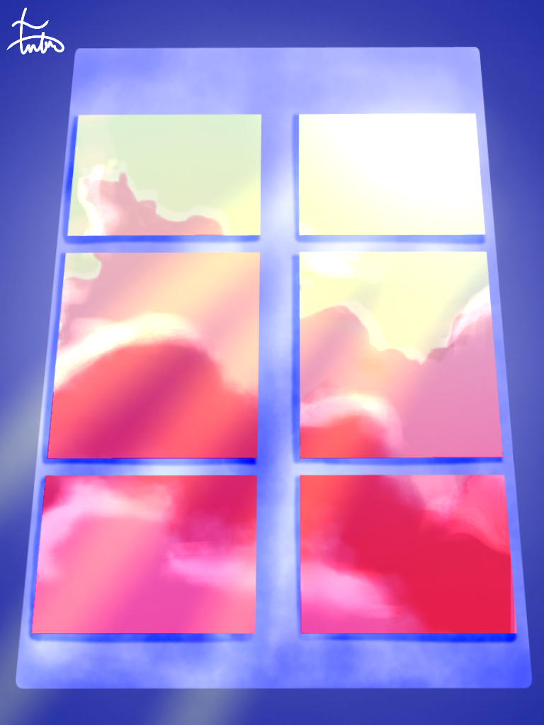 Window with pink cloud - ibisPaint