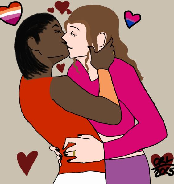 The Two Lesbeans Kissing - ibisPaint