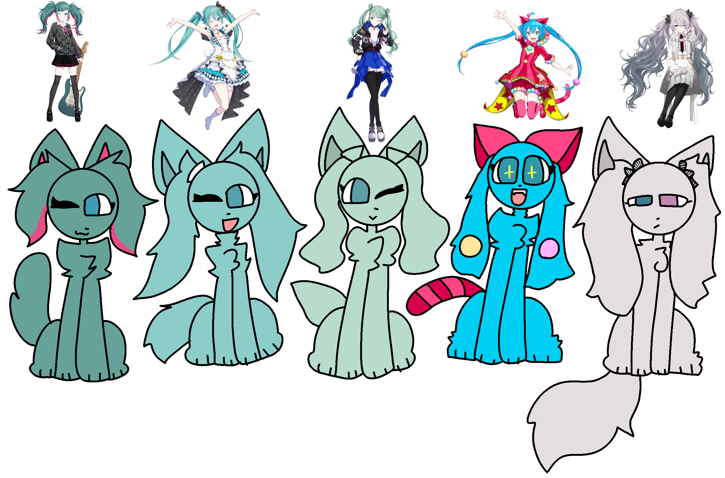 miku pjsk variants!!! - ibisPaint