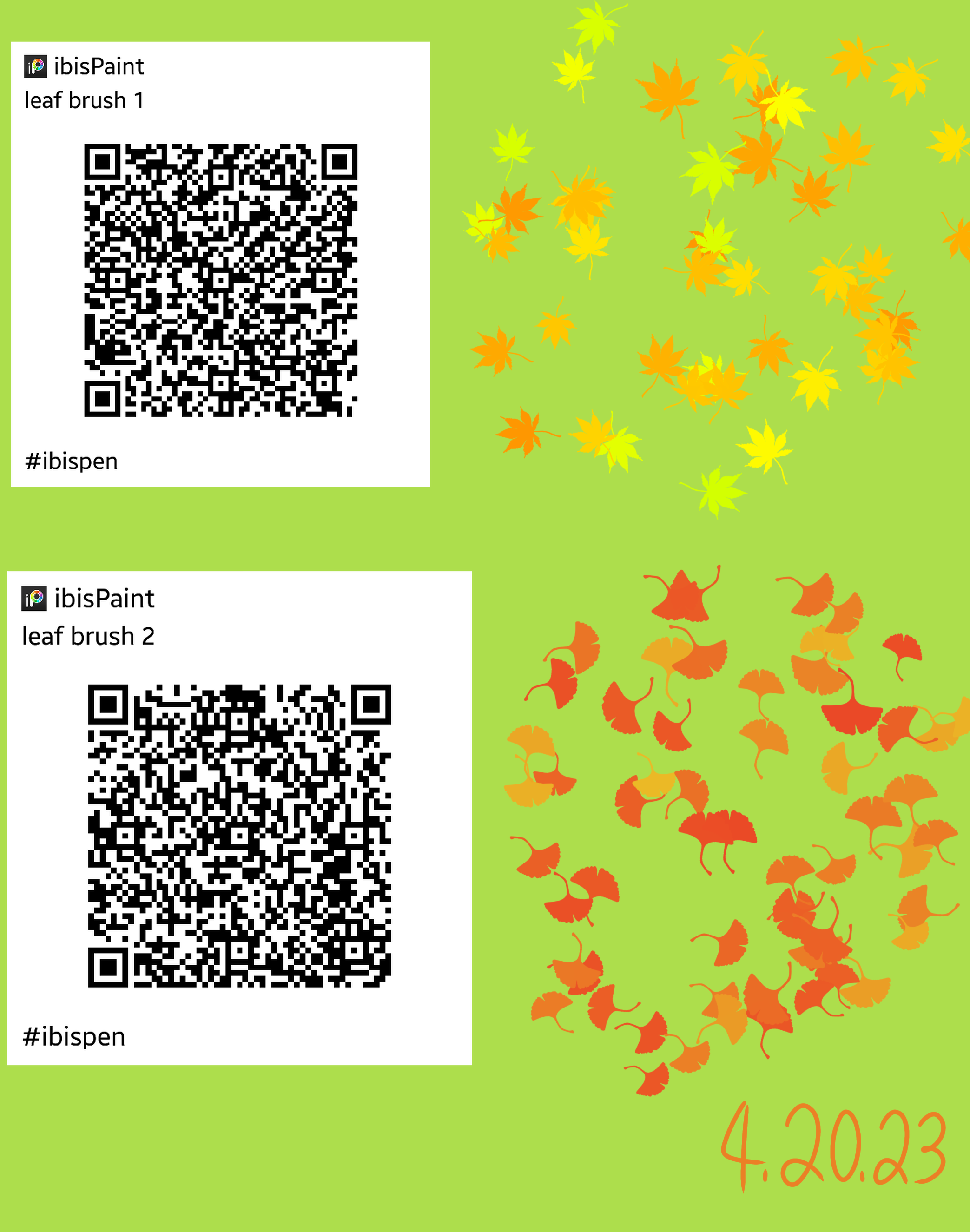 leaf brush set - ibisPaint