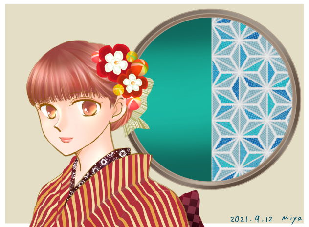 stripe kimono - ibisPaint