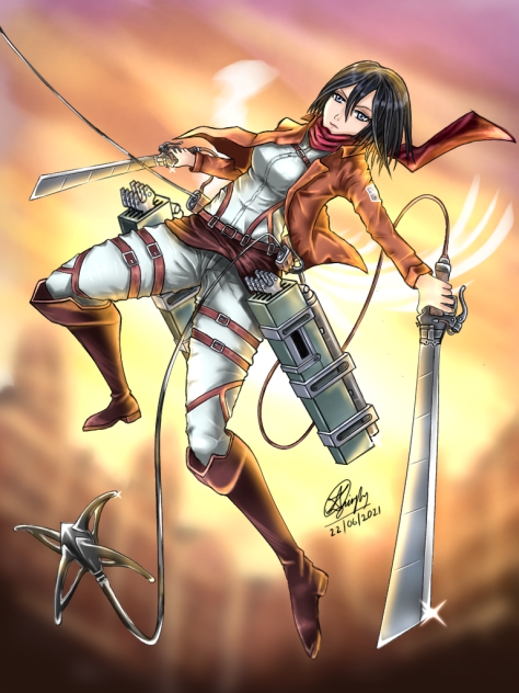 Mikasa from attack on Titan - ibisPaint