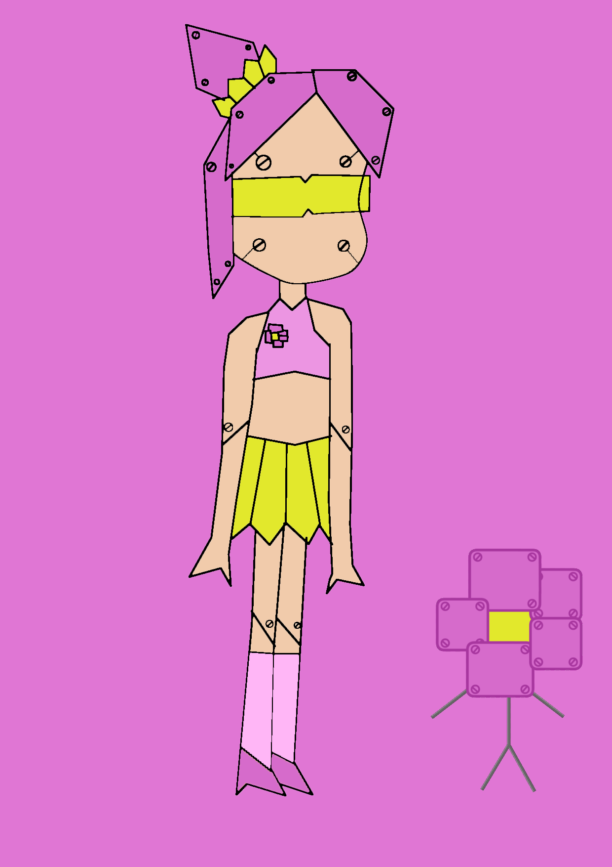 Bfdi Robot Flower as human 🩷 - ibisPaint