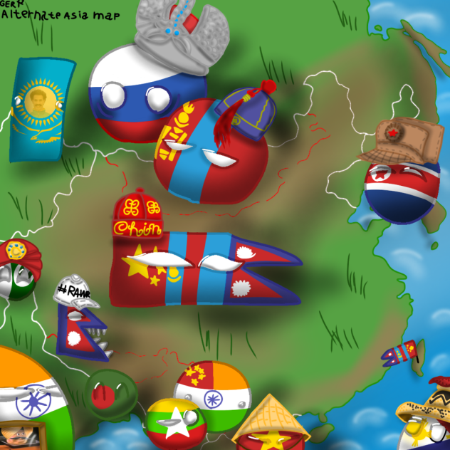 Countryball map (alternate asia) - ibisPaint