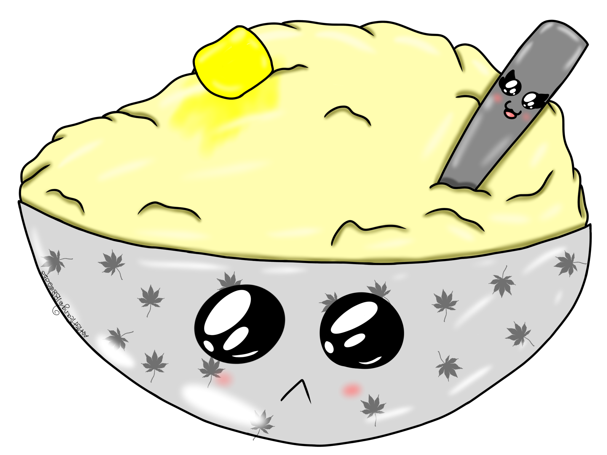 Cute Bowl Of Mashed Potatoes - ibisPaint