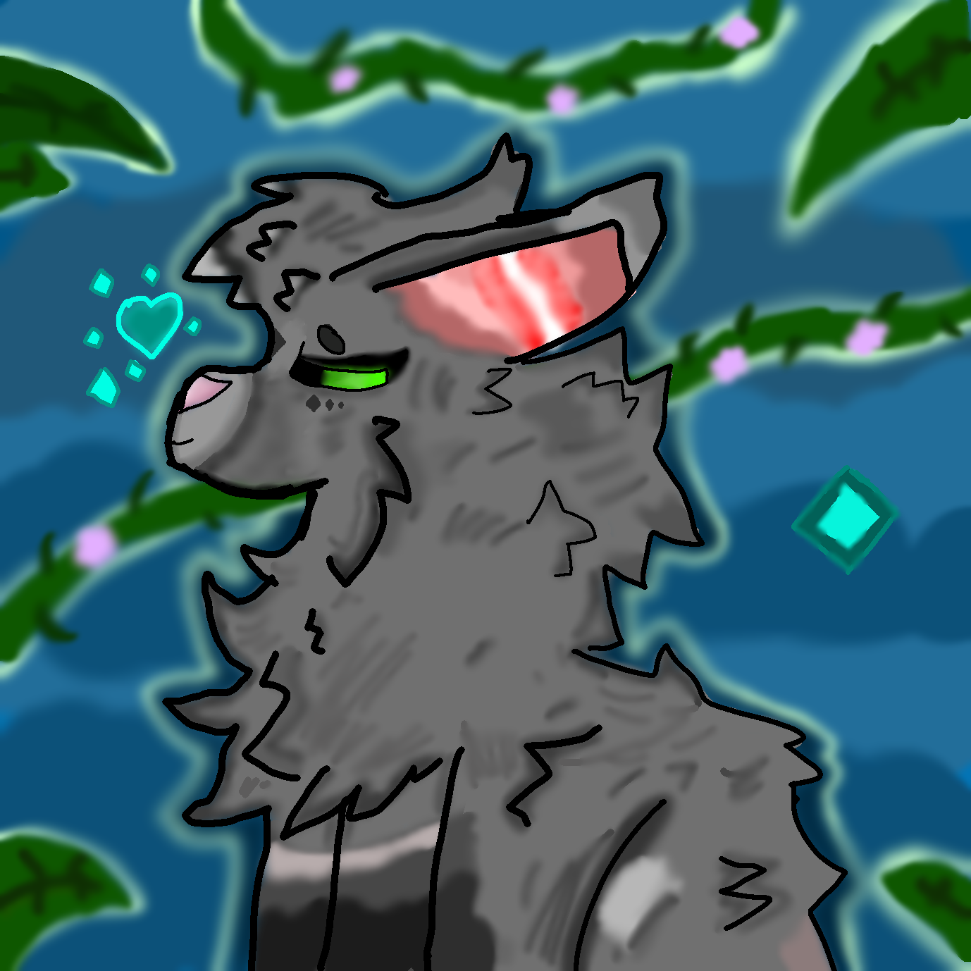 Warrior cat drawing - ibisPaint