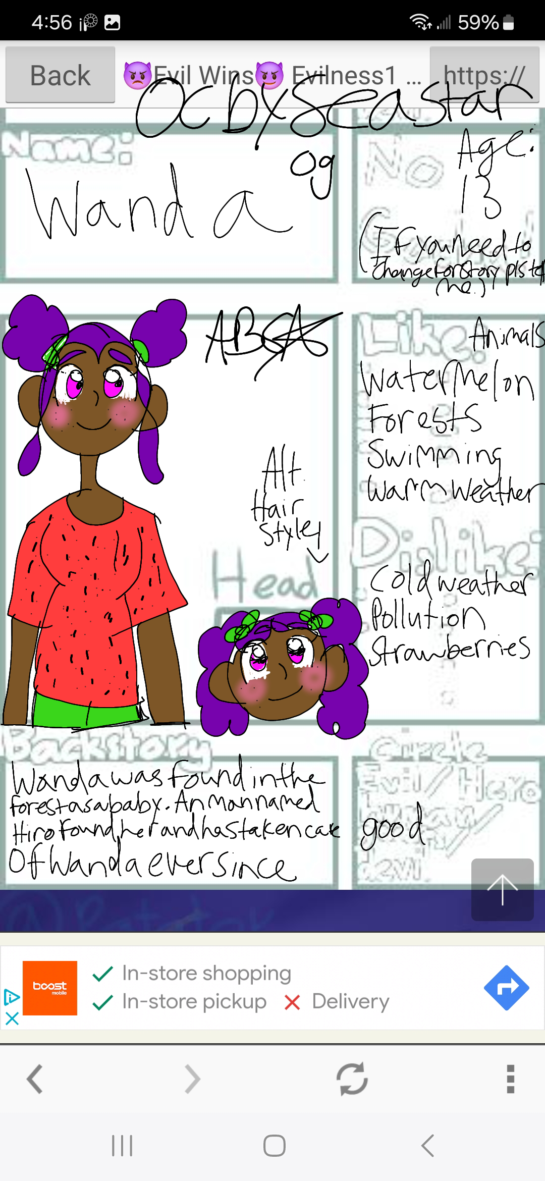 Wanda character sheet 🍉🌦 - ibisPaint