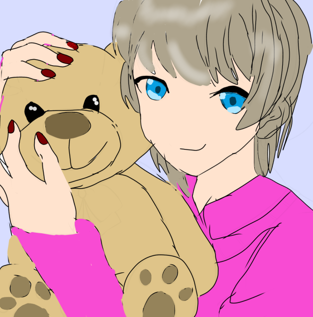 Loli holding a teddy bear - ibisPaint