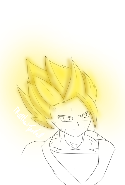 Black Saiyan UI art drawing - ibisPaint