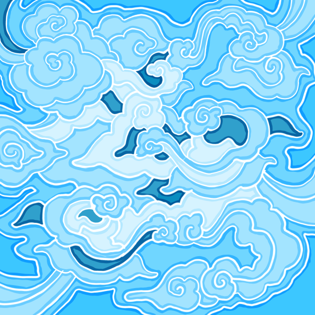 Cloud pattern blue - ibisPaint