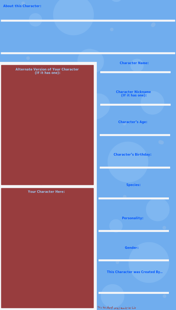 Character Bio thing (Empty) - ibisPaint