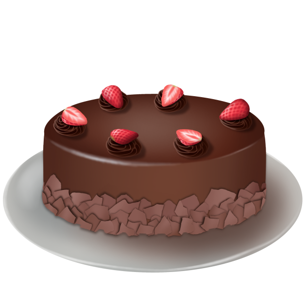 Chocolate Cake With Strawberry - ibisPaint