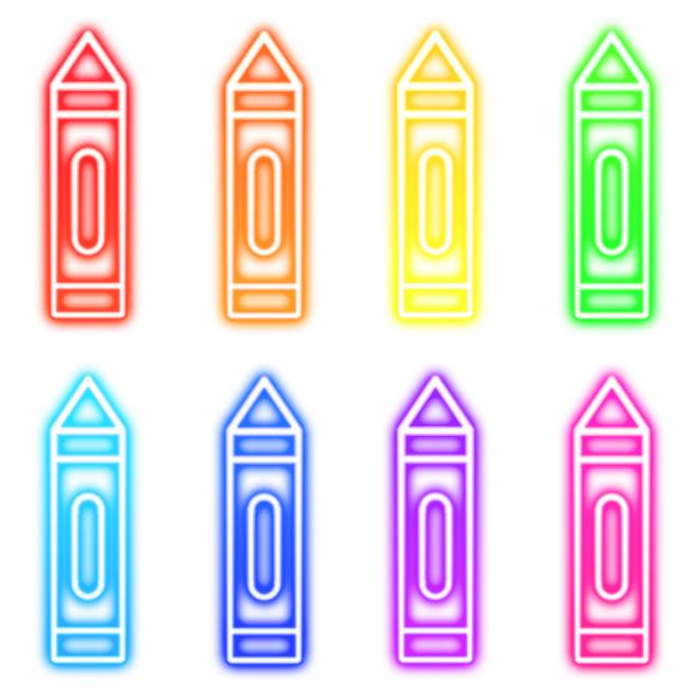 Crayon neon signs - ibisPaint