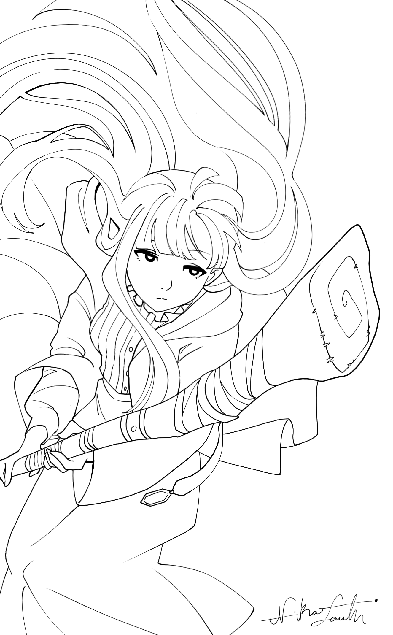 Fern colouring page - ibisPaint